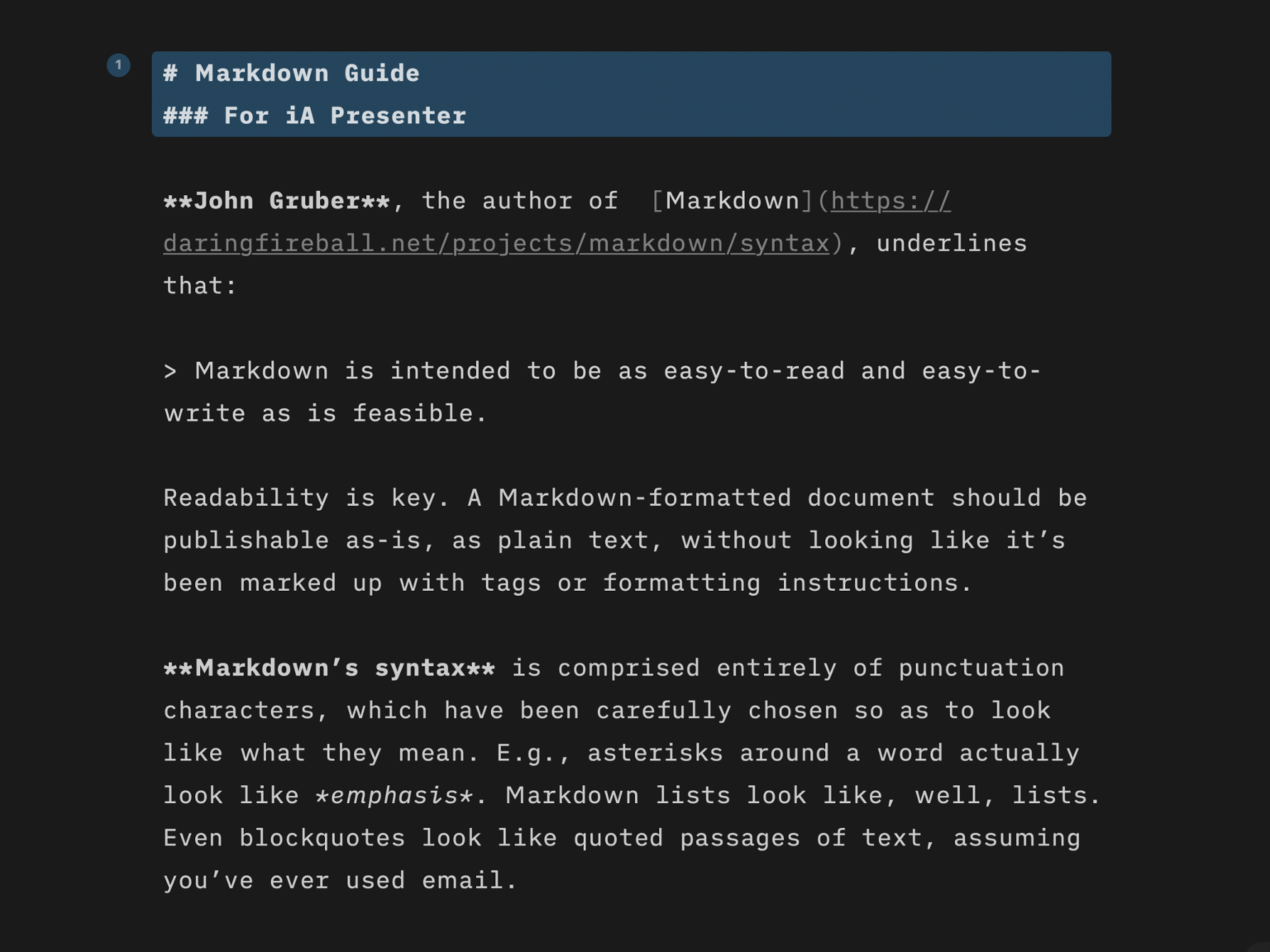 Markdown Guide – iA