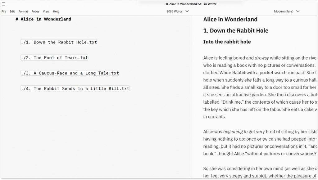 Content Blocks in iA Writer: Include images, tables, text files and code