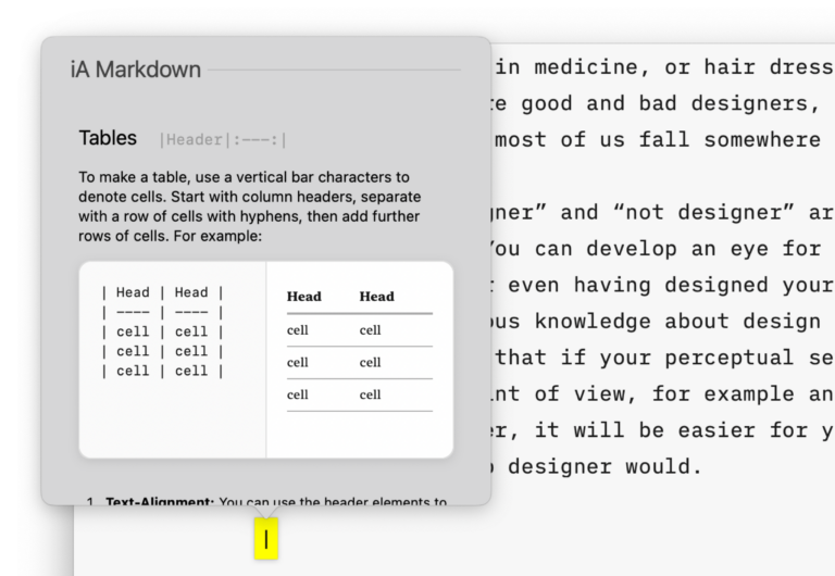 iA Markdown Dictionary